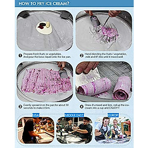 Kolice ETL commercial double square pans fried ice cream machine, frozen yogurt cubes making machine, roll ice cream machine with 10 pcs of refrigerated buckets, 21x21 inches big pan. Auto defrost