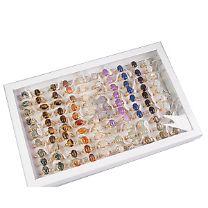 YITANA 100 Pack of Rings Wholesale for Boutique Items for Resale Bulk Crystal Rings Jewelry Clearance Anillos De Piedras Naturales
