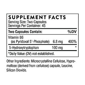 Thorne 5-Hydroxytryptophan (5-HTP) - Serotonin Support for Sleep and Stress Management - 90 Capsules
