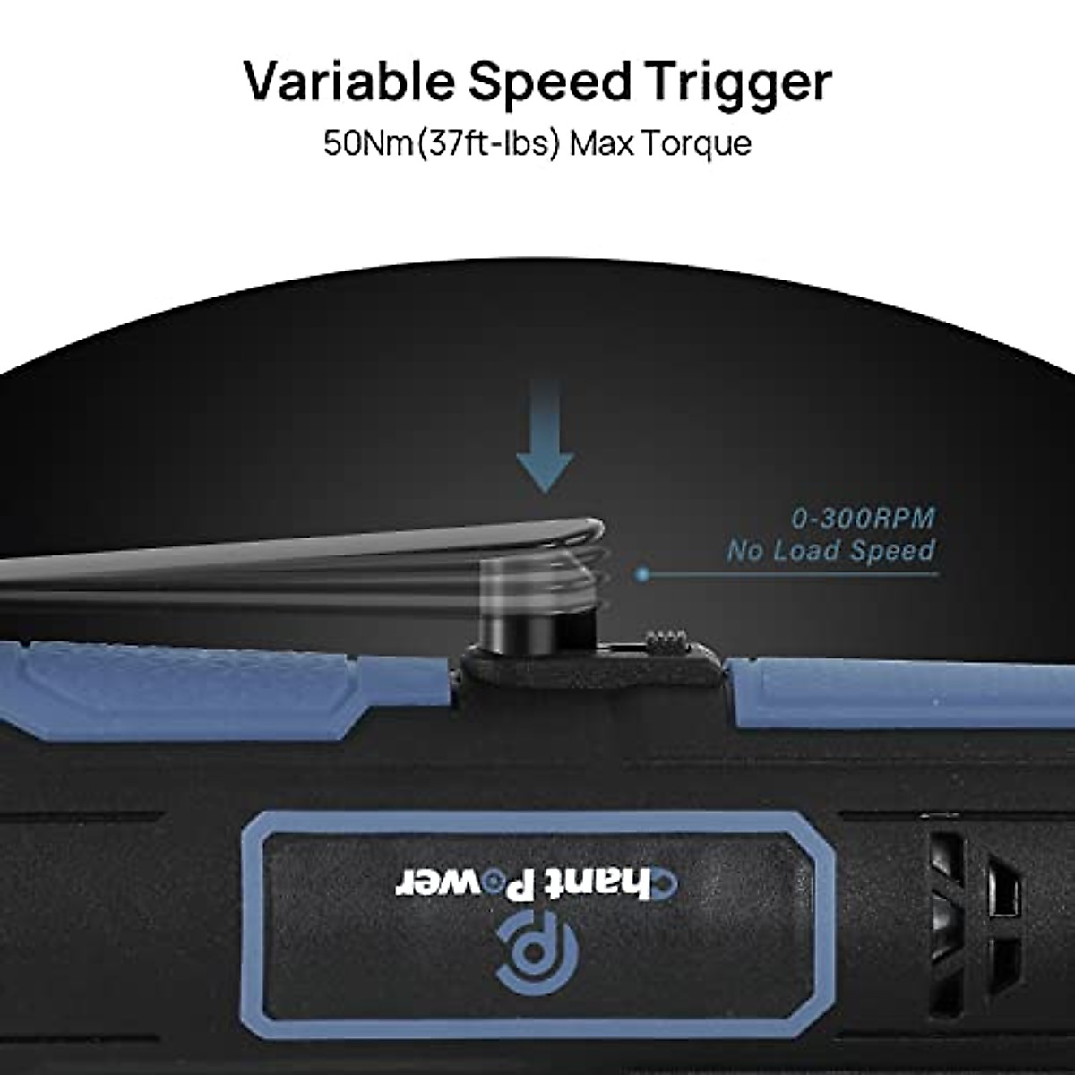 C P CHANTPOWER Cordless Ratchet Wrench Set, 3/8'' 37 Ft-lbs 12V Power Ratchet Wrench with 1H Fast Charge, Variable Speeds, 2 x 2.0Ah Lithium-Ion Batteries and 10 Sockets