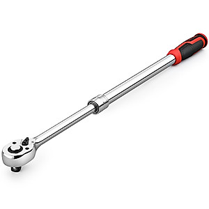 MAXPOWER 1/2-Inch Drive Extendable Ratchet Wrench, 1/2 Inch Drive Ratchet Socket Wrench, Quick Release 72-Tooth Reversible Ratcheting Feature(17 1/8" - 22 5/8" Length)