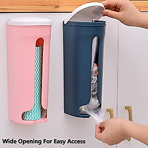 BAOOOFU Plastic Bag Holder, Kitchen Trash Bag Dispenser Roll Holder, Grocery Bags Wall Mount Storage, Easy Hanging Cabinet Door Under Sink Bag Saver, 27.5cm x 10cm x 10cm (Gray)