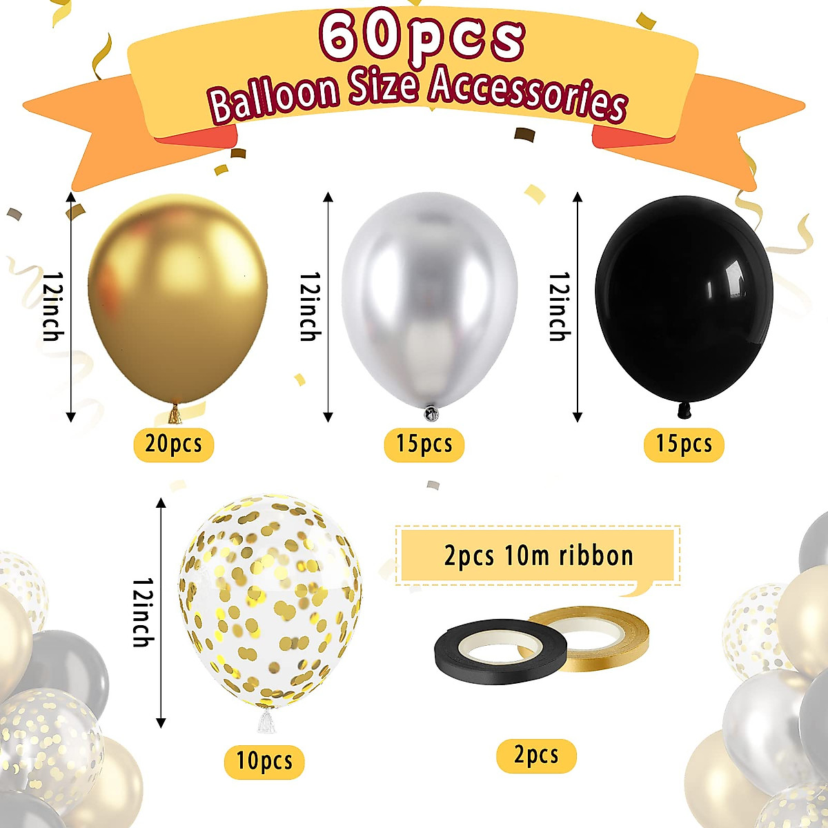 Paready Blue Balloons Set, 60 Pcs 12 Inch Pearl Blue Balloons Metallic Blue Macaron Blue Balloons, Baby Blue Balloon Confetti Party Balloons for Baby Shower Birthday Wedding Bridal Shower Decorations