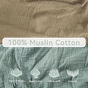 Mom Beebi Muslin Swaddle Blankets, 100% Muslin Cotton Swaddle Blanket for Unisex, 4 Pack Skin-Friendly and Breathable Baby Blankets, 47 x 47 inches - Autumnal Warmth