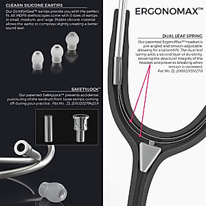 MDF Instruments, ProCardial Cardiology Stethoscope, Stainless Steel, Adult, Dual Head, Black Tube, Black Chestpiece-Headset, MDF797BO