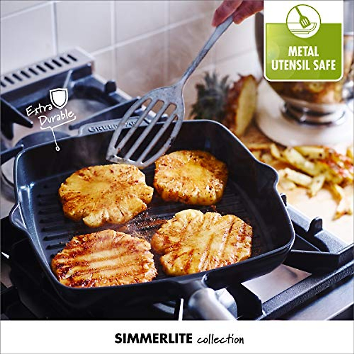 GreenPan SimmerLite 10'' Grill Pan, 11', Slate