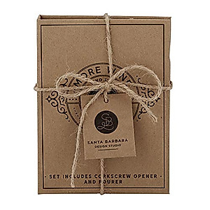 Santa Barbara Design Studio Gift Set Drinking Essentials SIPS Drinkware Kraft Cardboard Book Gift Box, 2-Pieces, More Wine