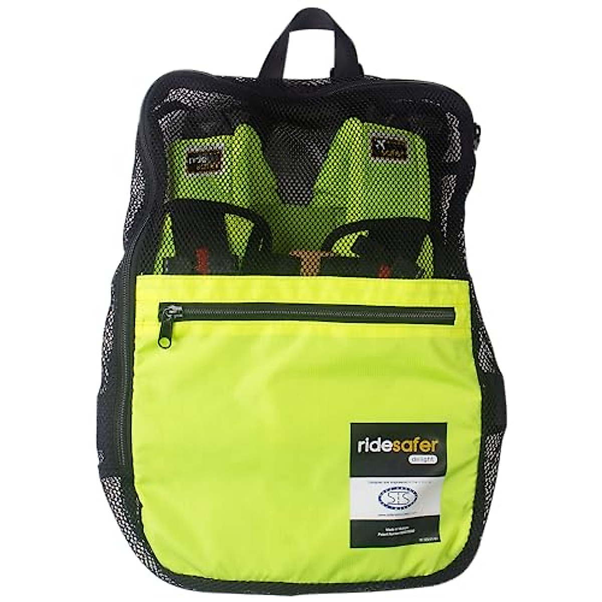 Ride Safer Travel Vest with Zipped Backpack-Wearable, Lightweight, Compact, and Portable Car Seat. Perfect for Everyday use or Rideshare, Travel, and Taxi/Rental Car. (X-Small, Yellow)