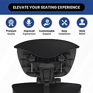 OFFICE LOGIX SHOP Embody Headrest Compatible with Herman Miller Embody Chair (Black Rythem Fabric/Gaphite Frame)