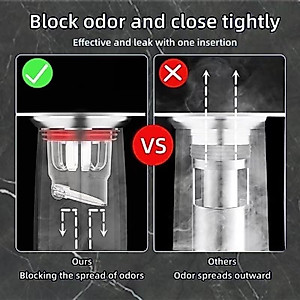 COLDDD Odor Proof Floor Drain, Floor Drain backflow Preventer, Anti-Odor Floor Drain, Prevent Backflow, Prevent Odor Dispersion in Bathrooms, and Kitchens (4, 1.5''-1.75'' Caliber)