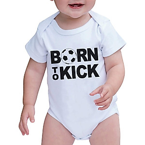 7 ate 9 Apparel Baby Boy's Born to Kick Onepiece 3-6 Months Black and White