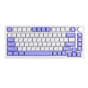 EPOMAKER Bunny 134 Keys Cherry Profile PBT Dye Sublimation Keycaps Set for Mechanical Gaming Keyboard, Compatible with Cherry Gateron Kailh Otemu MX Structure