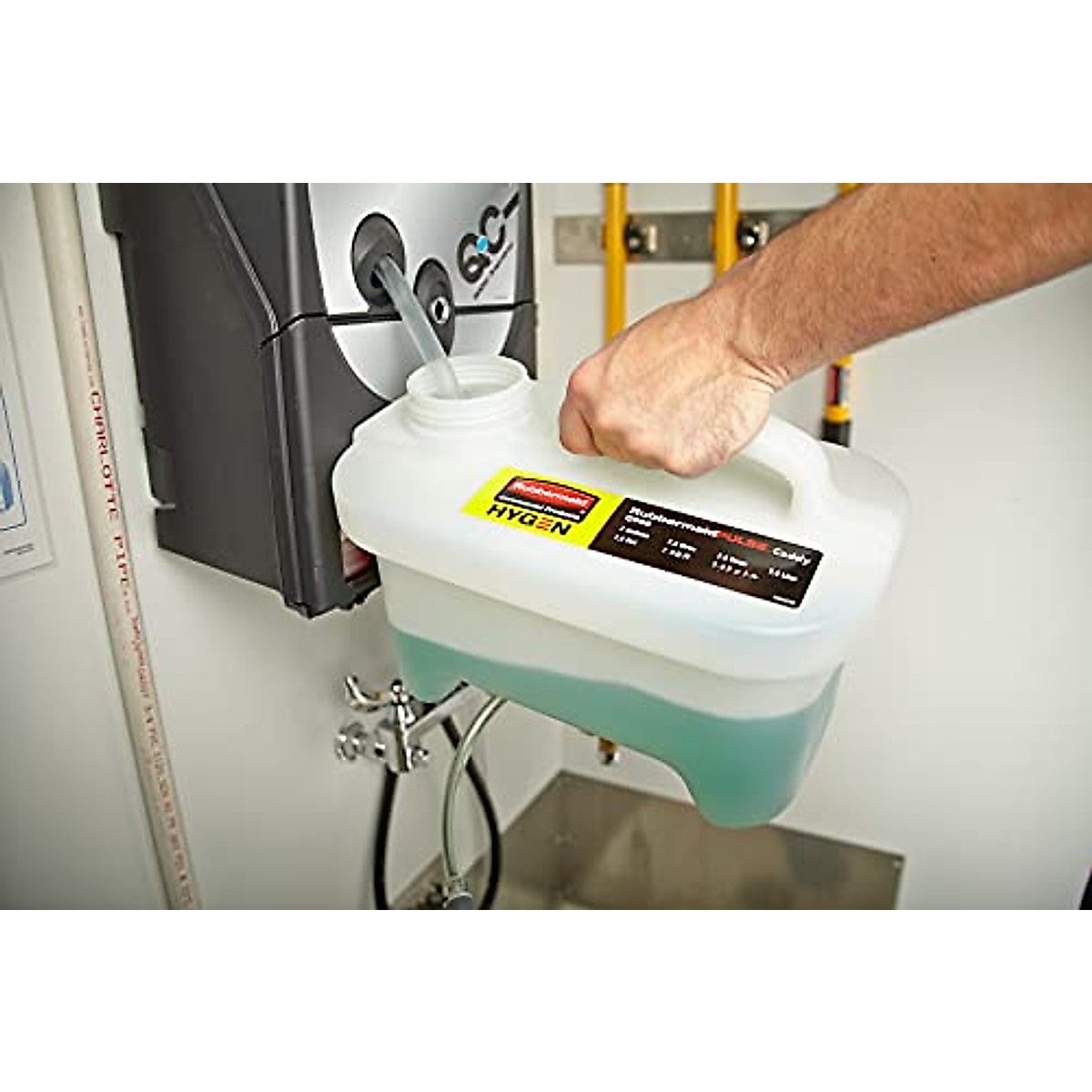 Rubbermaid Commercial Products Pulse High-Capacity Liquid Caddy, 2-Gallon, Compatible with Rubbermaid Pulse System Mopping Equipment, 14-1/8" x 8-3/4" x 10-5/8", White