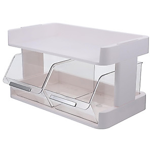Homoyoyo Tea Storage Organiser Home Tea Bag Organizer Home Tea Bag Rack Multi-function Tea Bag Rack Tea Bag Bin Coffee Bag Sugar Bag Container Plastic Tea Box Multifunction Office White