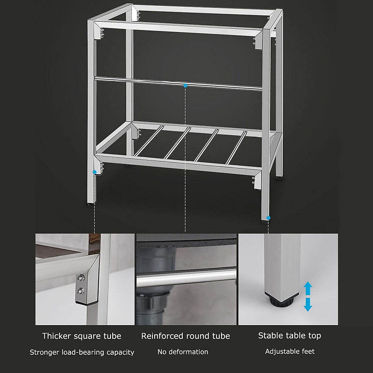 WORDFUN Freestanding Stainless Steel Sink, Restaurant Stand Sink, Commercial Kitchen Sink, Industrial Sink, Outdoor Sink Station, Oversized Compartment Sink, Camping Sink