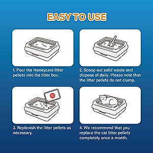 Honey Care All-Absorb Cat Litter Pellets, Zeolite, Long-Lasting Odor Control Non-climping Litter, 3.5 Lbs Pack