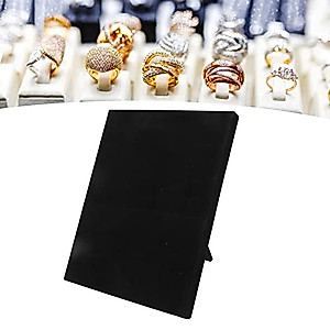 dykaae Velvet Ring Display Holder, 50 Slots Soft Easy to Take Jewelry Organizer Earrings Tray for Home Show Black