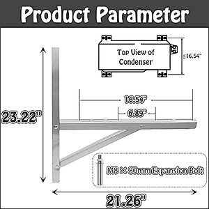 Mini Split Air Conditioner Wall Mounting Bracket, Heavy Duty Foldable Support Bracket for AC / Heat Pump Unit 9000-36000 BTU (1 Pair)