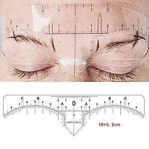 10/50/100 Pcs Disposable Eyebrow Ruler Sticker for Microblading, Adhesive Eyebrow Measurement Ruler, Eyebrow Ruler for Tattoo Makeup - Perfect Eyebrow Makeup Tool (100Pcs)