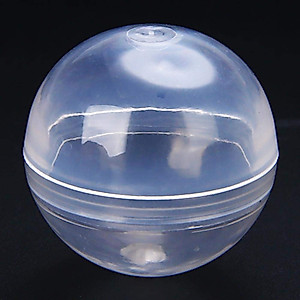 Zonster 10pcs Clear Plastic Balls Empty Round Clear Capsules for Toy Gumball Machines Small Containers Surprise