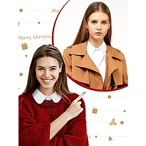 Giegxin 2 Pcs Dickey Rhinestones Fake Collar for Women Embellished Detachable Half Shirt Choker False Collar(Black, White,Simple Style)