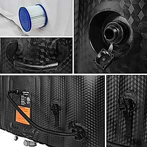 #WEJOY AquaSpa Portable Hot Tub 61X61X26 Inch Air Jet Spa 2-3 Person Inflatable Square Outdoor Heated Hot Tub Spa with 120 Bubble Jets