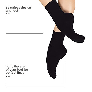 Natalie Dancewear Womens Skin Tone Ankle Dance Socks Black NSOCK