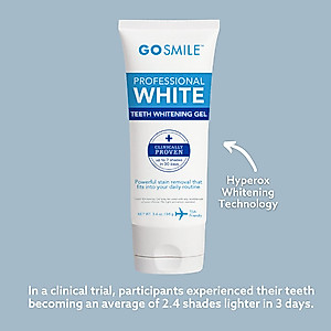 Go Smile Smart Sonic On-The-Go Blue Light Technology Whitening Kit - Dentist Recommended Electric Toothbrush & Professional Tooth Enamel Whitener & Stain Remover Whitening Gel - No Sensitivity, White