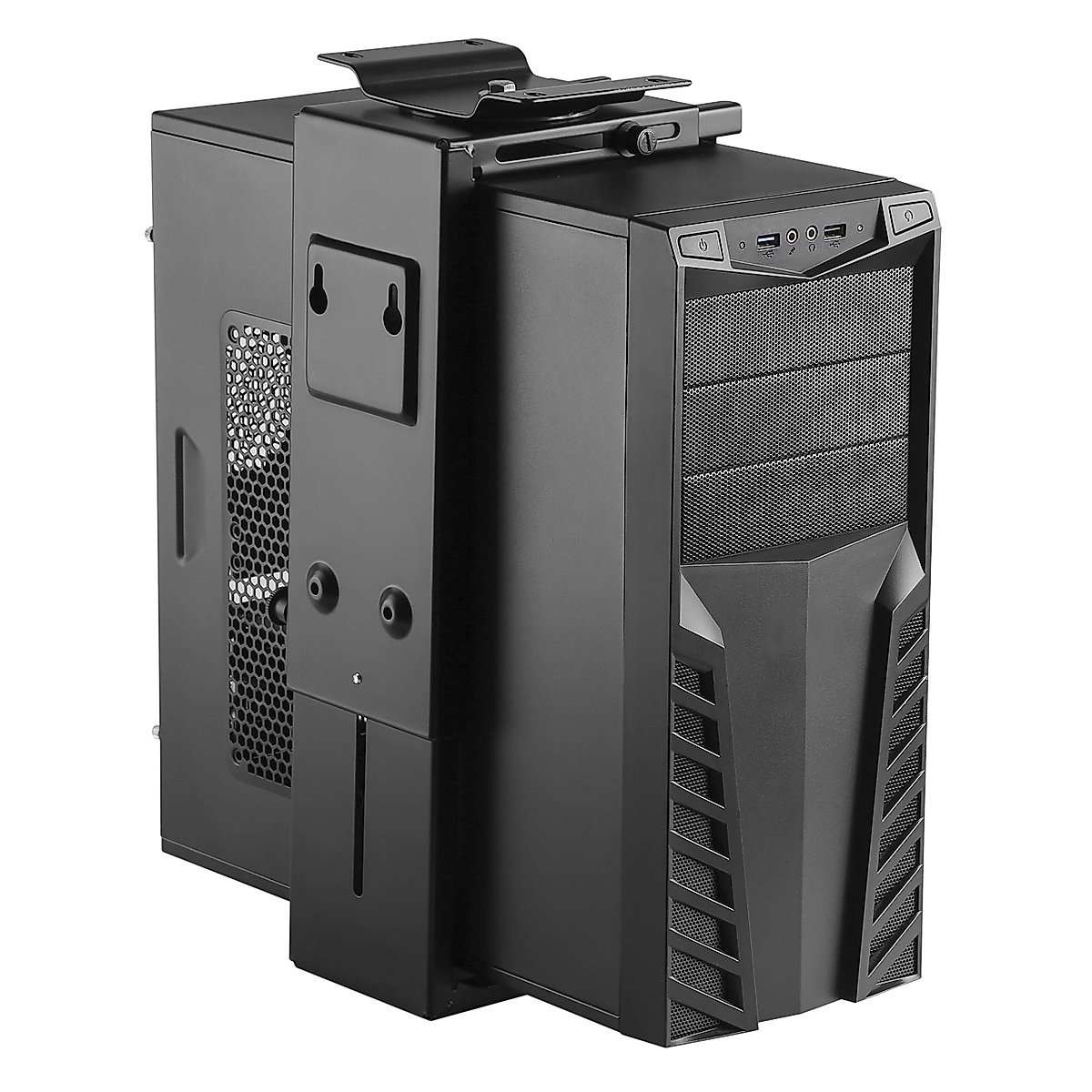 HumanCentric Adjustable Under Desk PC Mount and CPU Holder Wall Mount, PC Mount Under Desk Computer Mount That Fits Most PC or Computer Cases, PC Holder Under Desk Tower Mount, PC Under Desk Mount