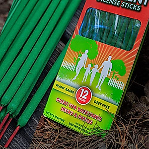 Mosquito Guard 12 Mosquito Repellent Sticks - 2.5 Hrs Protection 1ft, Plant Based Citronella Incense Sticks - Natural Mosquito Repellent Outdoor Patio