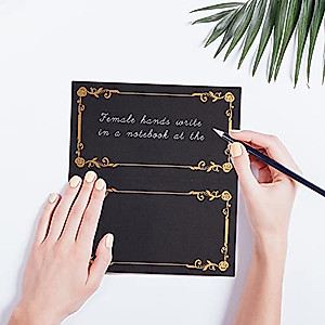 Aboofx 100 Pieces Black Place Cards for Weddings or Party, Scored for Easy Folding, Place Cards for Table Setting, Food Tent Labels, Table Tent Cards for Receptions Parties Events Celebrations