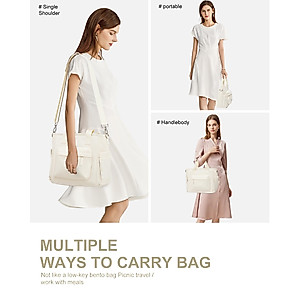 UPPACK Lunch Bag Women,Large Adult Lunch Box for Women Men,Insulated Lunch Tote Bag For Work,Fit and Fresh Lunch Bags Loncheras Para Mujer With Shoulder Strap Water Bottle Holder Beige