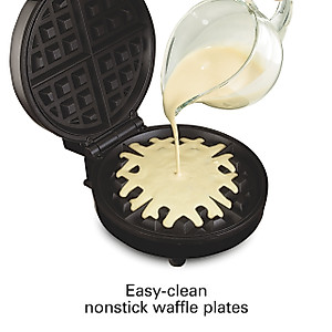 Hamilton Beach Belgian Waffle Maker with Adjustable Browning Control, Black Nonstick (26080)