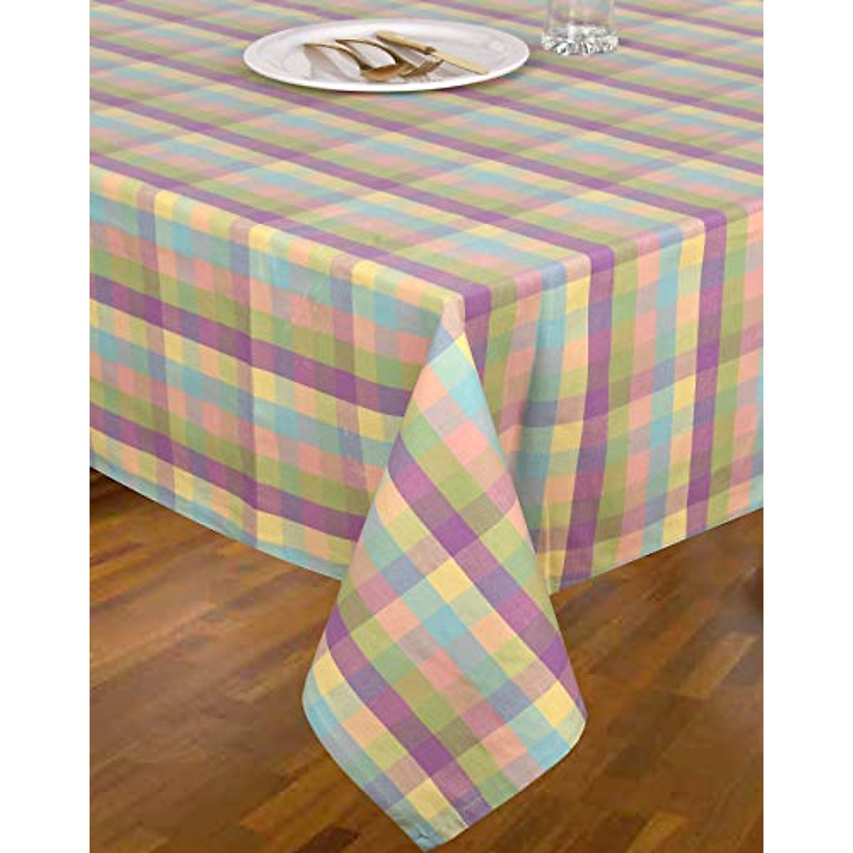Urban Villa Easter Tablecloth Buffalo Check Table Cloth Tabletop Cover Kitchen Dining Tablecloth 100% Cotton Great Parties Wedding Holiday Dinner Easter Rectangle 60X102 Inches 8-10 Seats Table Cloth