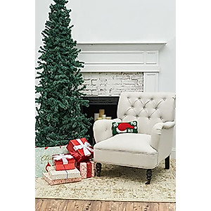 C&F Home HoHoHo Hat Hooked Petite Christmas Pillow Winter Decor Decoration Throw Pillow for Couch Chair Living Room Bedroom 6 x 12 Green