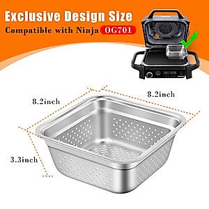GRILL FORCE Grill Stand + Crisping Basket Set for Ninja Woodfire Grill,Collapsible Outdoor Grill Cart 304 Stainless Steel Crisper Tray Fit for Ninja Woodfire Outdoor Grill (Ninja OG701)