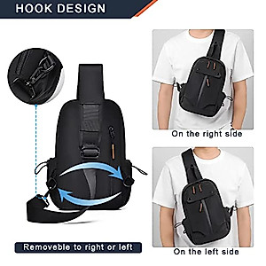 AIWIWH Crossbody Backpack With USB Charging Interface, Sling Bags Chest Bag Outdoor Hiking Travel Daypack For Men Women (Black)
