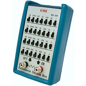 GME RD-300 Resistance Substitution Decade Box, 7 Decades Range, 1Ω to 11MΩ, 1% Accuracy, 1-Watt Rated resistors, Designed in The USA