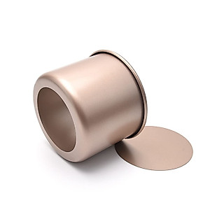 CANDeal 2 Pack 4-Inch Non-Stick Deep Carbon Steel Round Cake Pan With Removable Bottom For Wedding/Birthday/Christmas Cake Baking Round Cake Tin Set With Loose Base