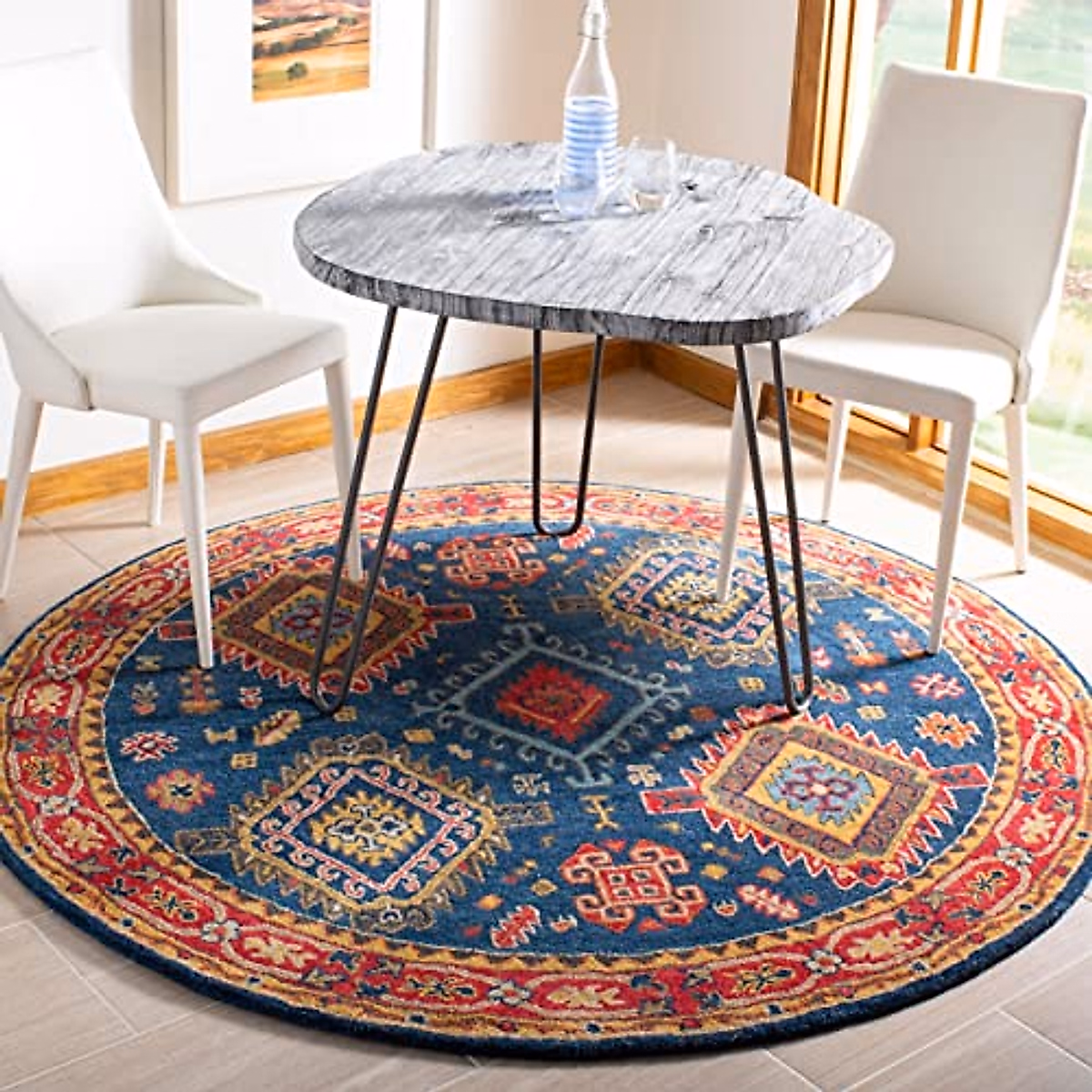 SAFAVIEH Heritage Collection 3' x 5' Navy / Red HG426N Handmade Traditional Oriental Premium Wool Area Rug