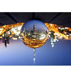 VEKDONE Men Tops Optical Glass Reflective Spheres, K9 Crystal Sphere Ball, Decor Photography Ball, Clear Contact Juggling Ball, No Stand (100mm)