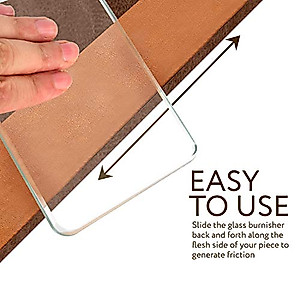 Glass Slicker Leather Burnishing Tool Pack of 2 - Leathercraft Burnisher - Glass Slicker for Burnishing Leather - Professional Finish Tool for Glass Block Leather Smoothing Techniques