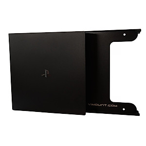 ViMount Wall Mount Compatible with PlayStation 4 PRO + 2pcs Controller Wall Mount - Black