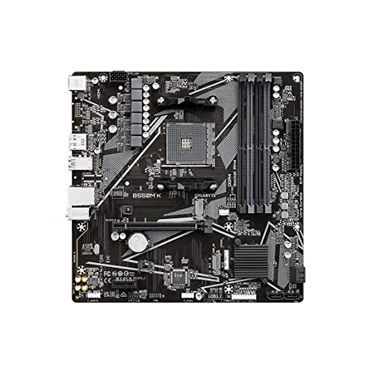 GIGABYTE B550M DS3H AC (AM4 AMD/B550/Micro ATX/Dual M.2/SATA 6Gb/s/USB 3.2 Gen 1/PCIe 4.0/HMDI/DVI/DDR4/Motherboard)