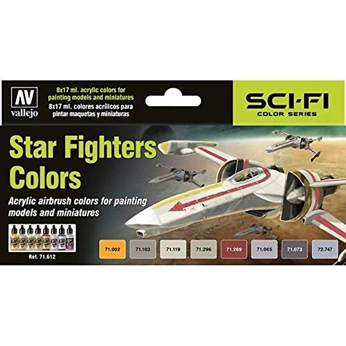 Vallejo VAL71612 AV Model Air Set-Star Fighters Colours (8), Various
