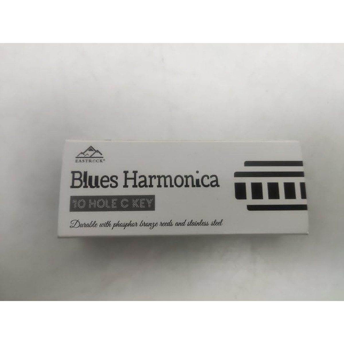 EastRock Blues Harmonica Mouth Organ 10 Hole C Key with Case, Diatonic Harmonica for Professional Player, Beginner, Students gifts, Adult, Friends, Gift Black