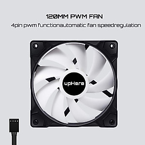 upHere 120mm PWM 4-Pin High Airflow Long Life Case Fan for PC Cases, CPU Coolers, and Radiators 3-Pack,SR12-BW4-3-US