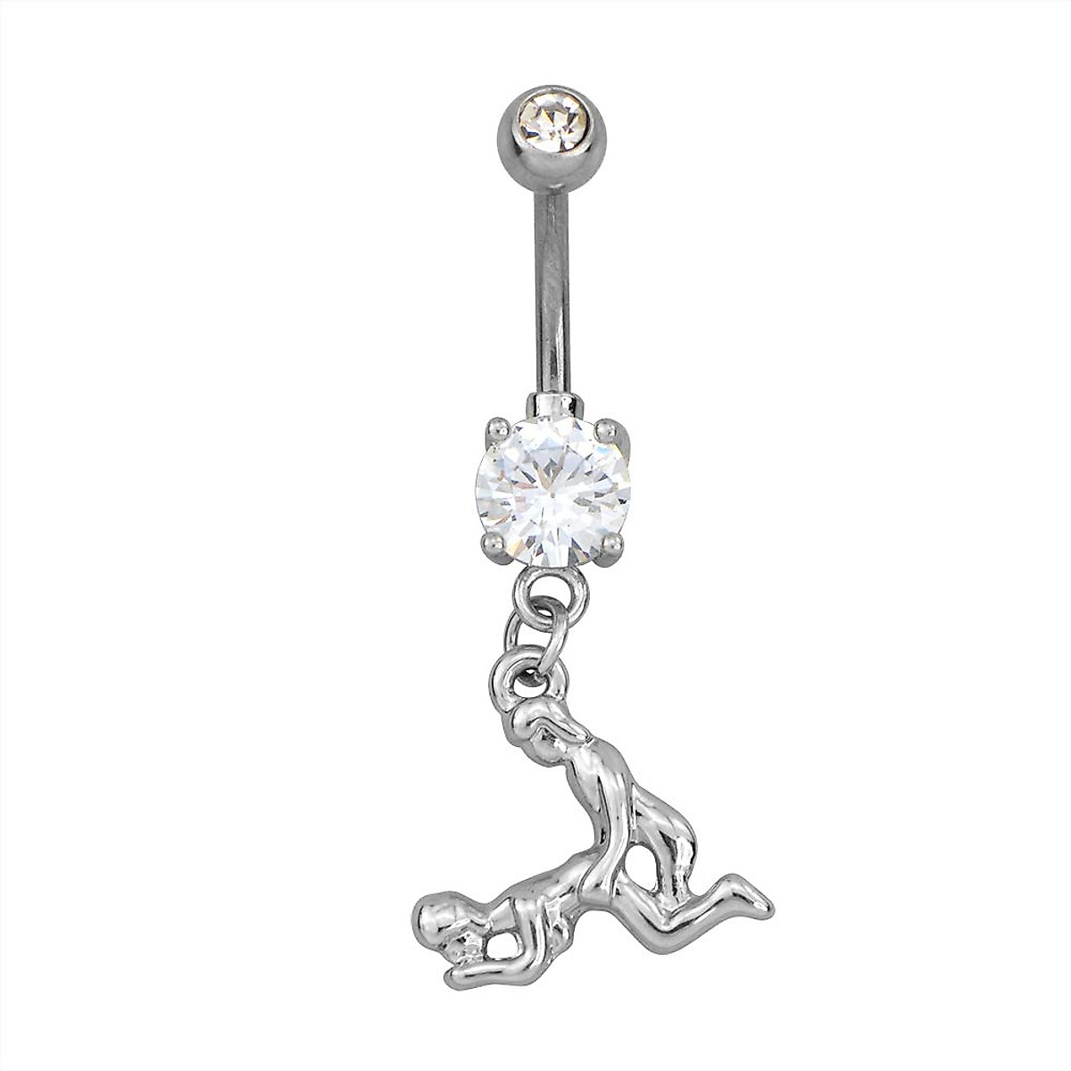 blue palm jewelry 5 - Kama Sutra Sex Position Nasty Surgical Steel Belly Button Dangle Ring 14 Gauge 3/8 Inch Barbell B625