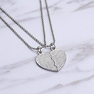 MJartoria BFF Necklace for 2-Cute Split Heart Pendant Best Friends Forever Friendship Best Friends Necklaces for Girls, Sisters