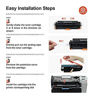 v4ink Remanufactured Toner Cartridge Replacement for HP 304A CC530A CC531A CC532A CC533A use with HP LaserJet CP2025n CP2025dn CP2025x CM2320 CM2320n CM2320fxi Tray_Toners_Cartridges_Printer (4-Pack)